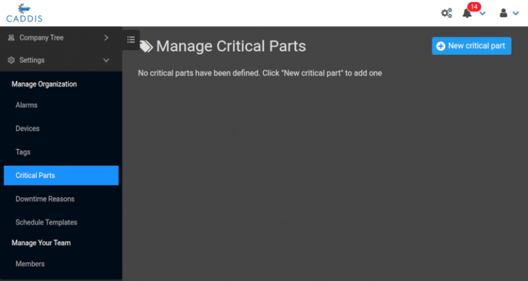 Critical Parts - CADDIS systems